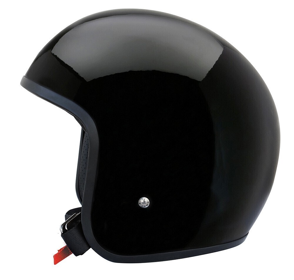 Johnny Reb Burke Open Face Motorcycle Helmet - Black Gloss/Vintage ...